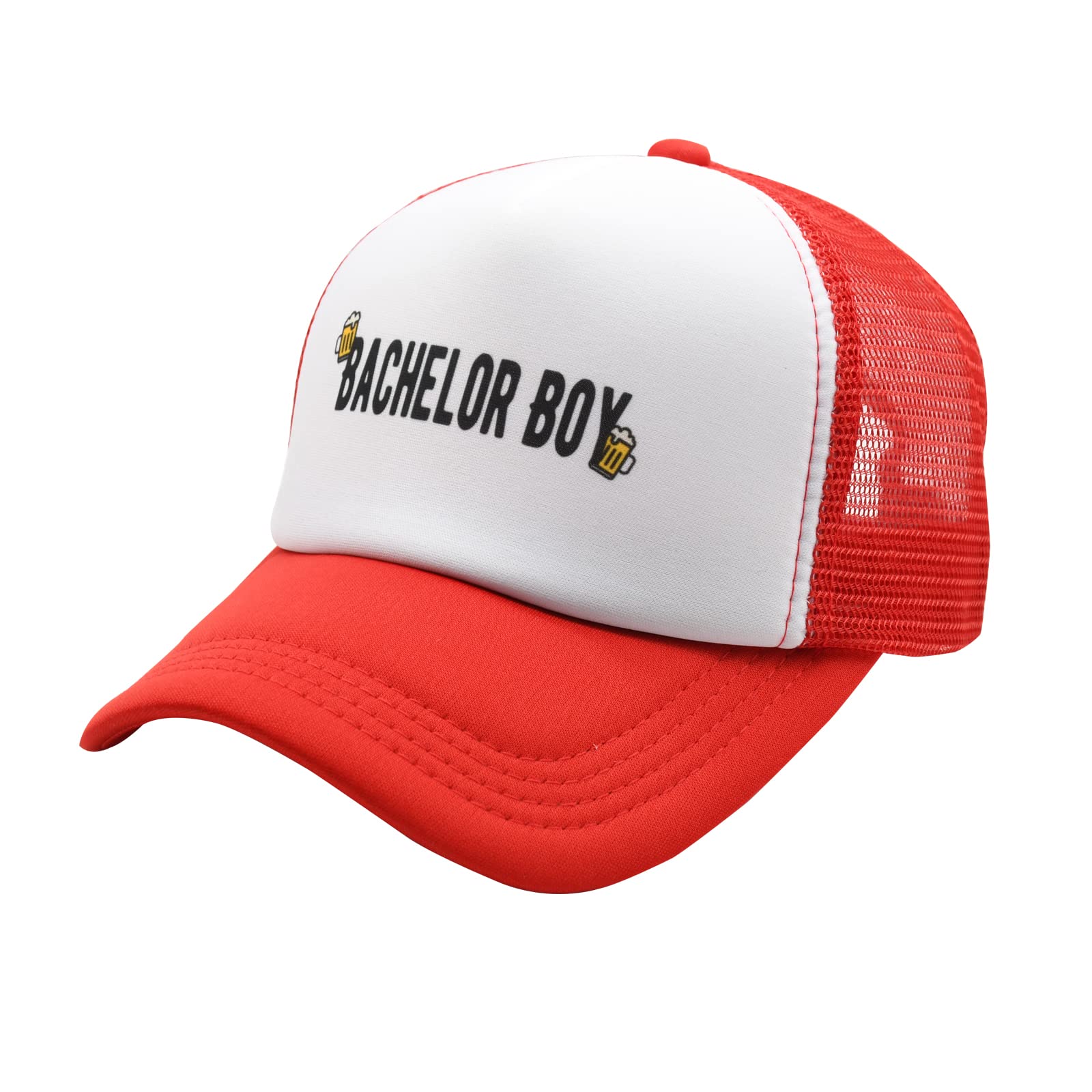Snogisa Party Vintage Retro Style Trucker Cap HatοΌBachelor Party Ideas, Supplies, Gifts,Party Favors (Red)