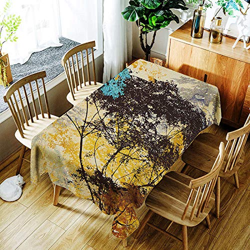 Simple Retro Line Tablecloth Creative Colorful Landscape Polyester Comfortable Waterproof Table Cover Picnic Mat A5 140x210cm