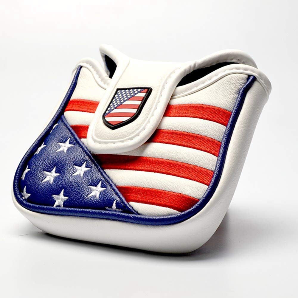 N/C Square Mallet Putter Cover Golf Headcover for Taylormade Spider Tour Magnet 1PCS (White, One Size)