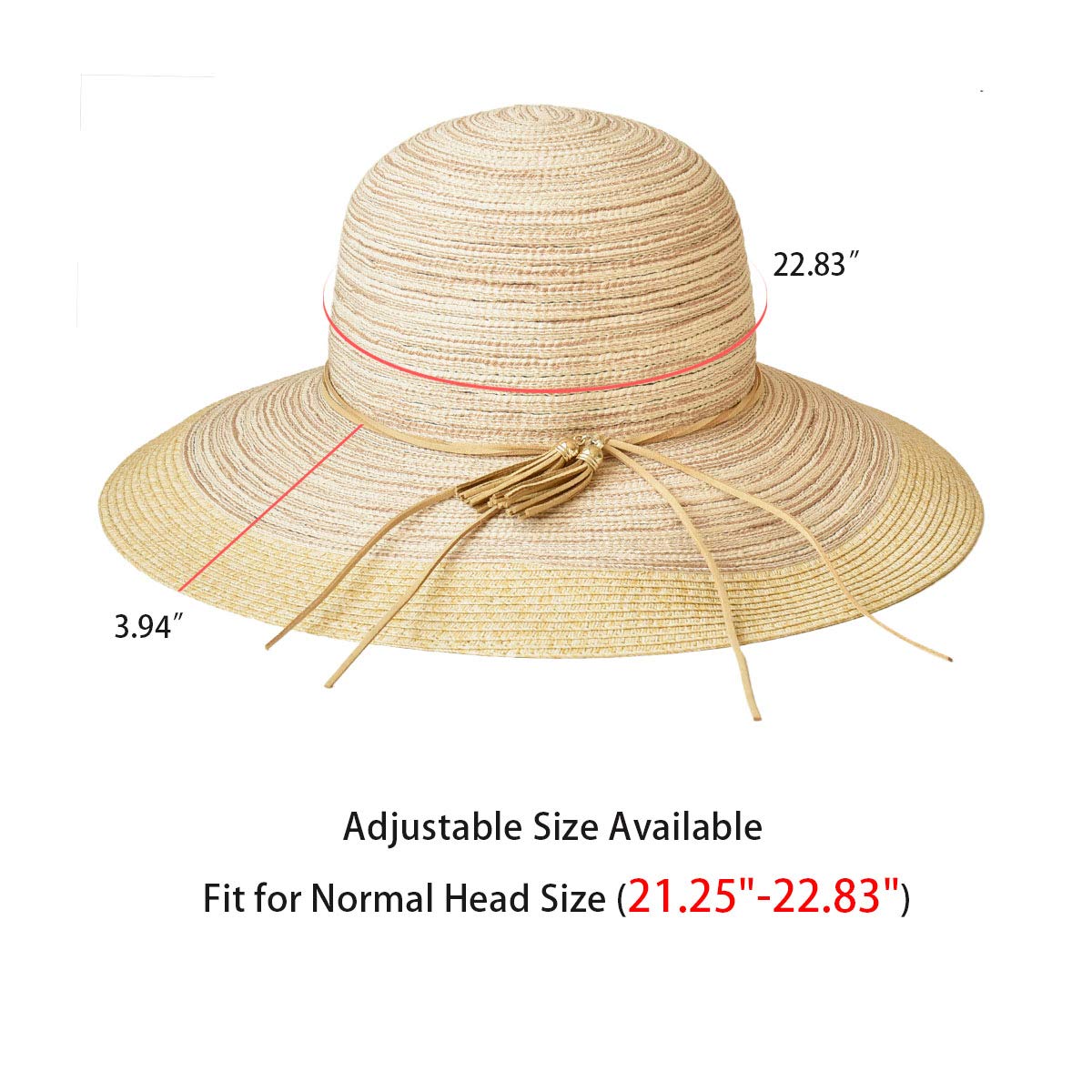 SOMALER Women Floppy Sun Hat Summer Wide Brim Beach Cap Packable Cotton Straw Hat for Travel