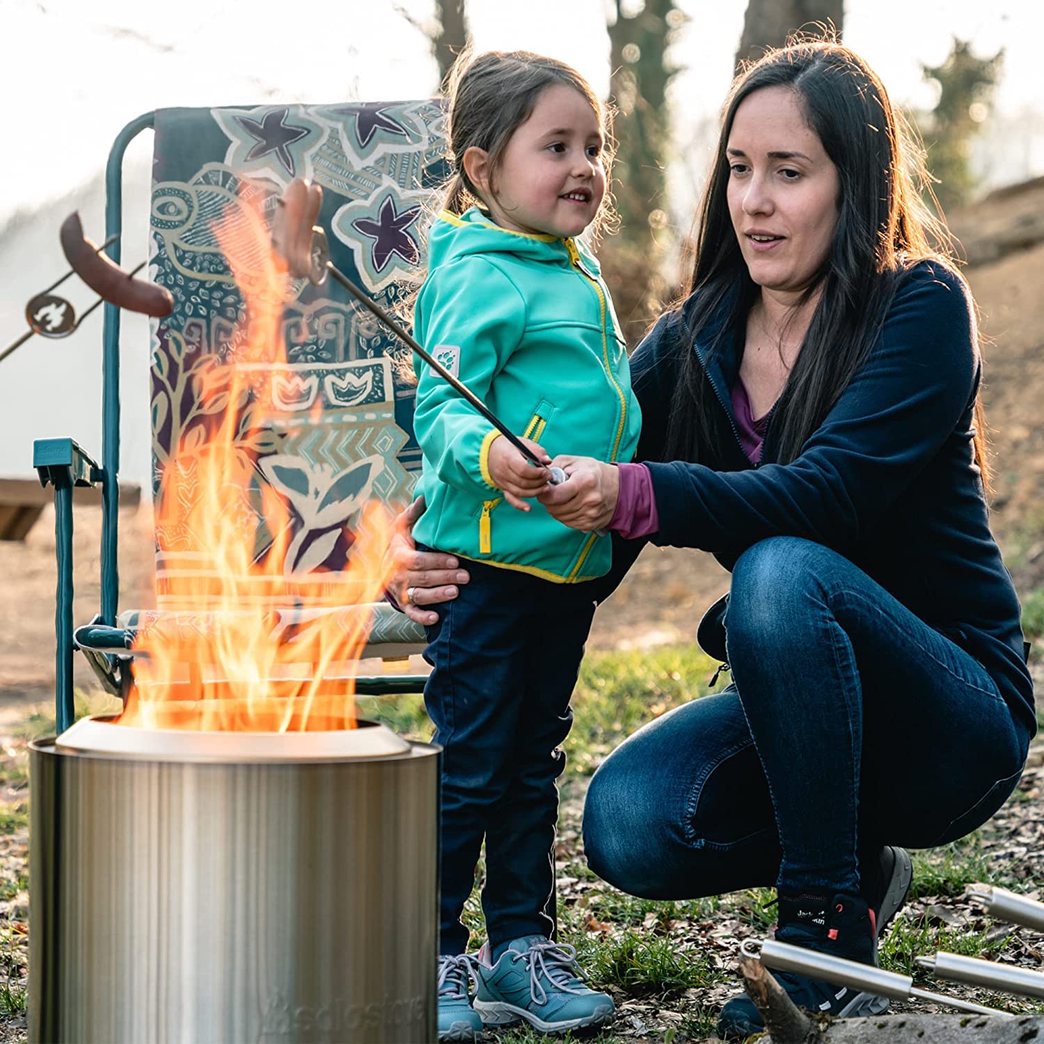 Solo Stove Ranger 2.0, Smokeless Fire Pit | Wood Burning Fireplaces with Removable Ash Pan, Portable Outdoor Firepit - Ideal for Camping, Stainless Steel, H: 12.5 in x Dia: 12.5 in, 15 lbs