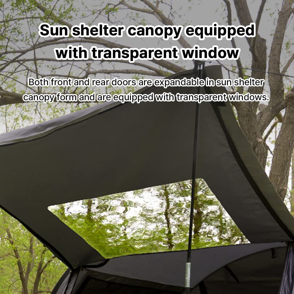ROTICAMP Canopy Camping Tent Pop Up Tent 4-5 Person, Automatic Setup, Instant Tents for Camping, Hiking & Traveling, Olive Khaki