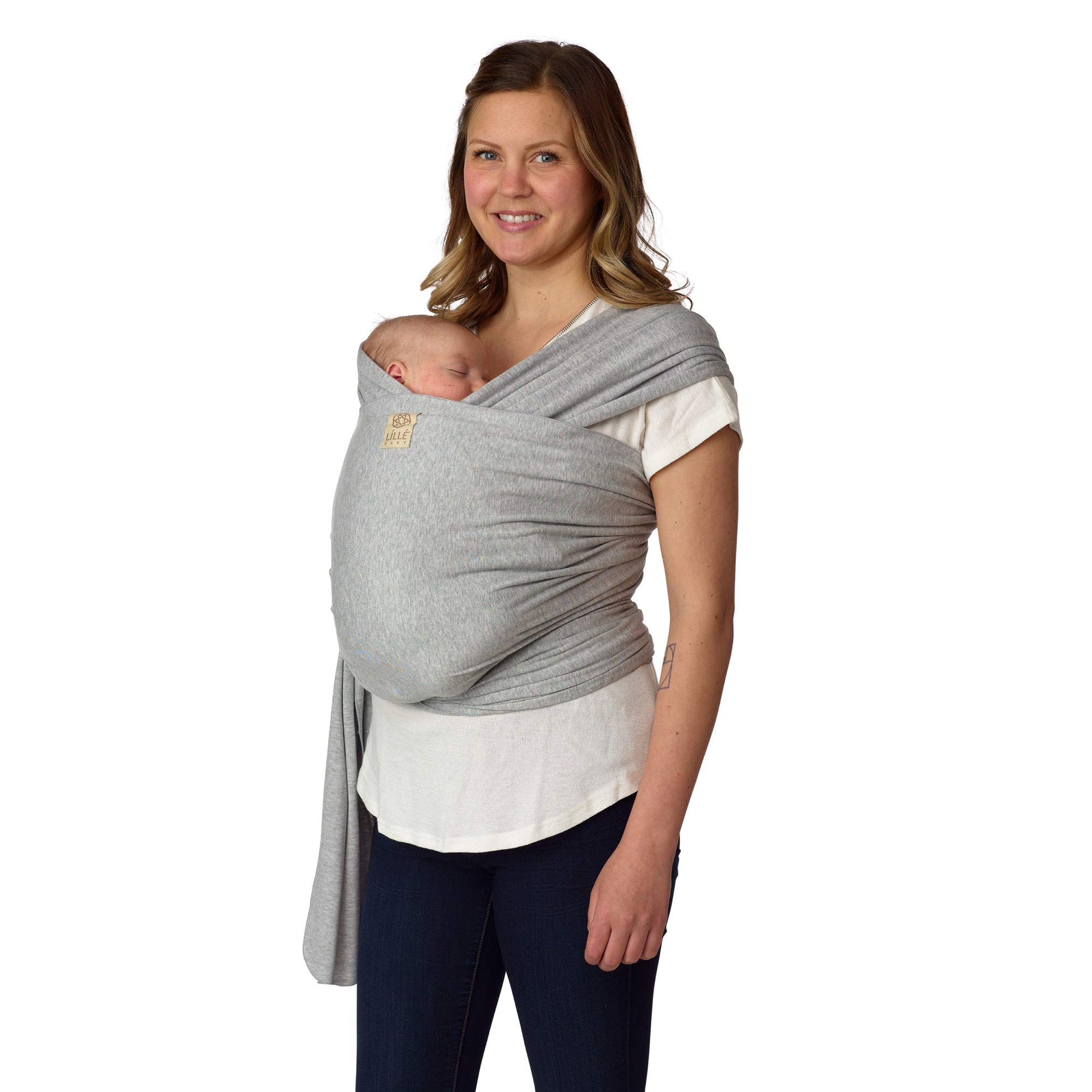 LÍLLÉbaby Tie The Knot Wrap II Ergonomic Baby Carrier Wrap for Infants Babies Toddlers, Heather Grey