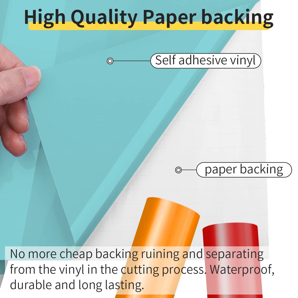 Matte White Permanent Vinyl for Cricut - 12" x 50 FT Outdoor Self Adhesive Vinyl Roll - Crafts Adhesive Vinyl Roll for Cricut, Silhouette Cameo Cutters