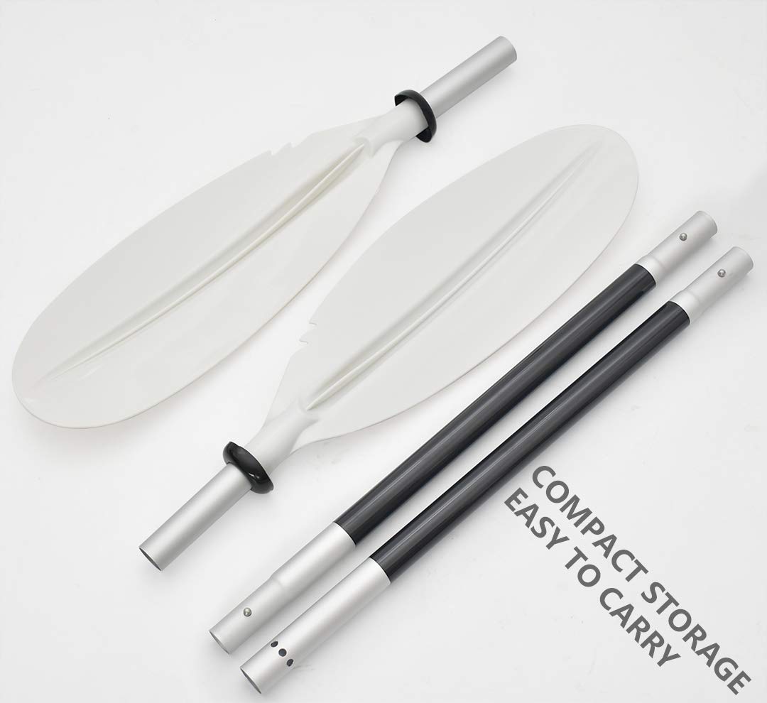 morimoe Kayak Paddles,Aluminum Alloy,Floating,Heavy Duty,Combo,1 Pair,6 Color (White)