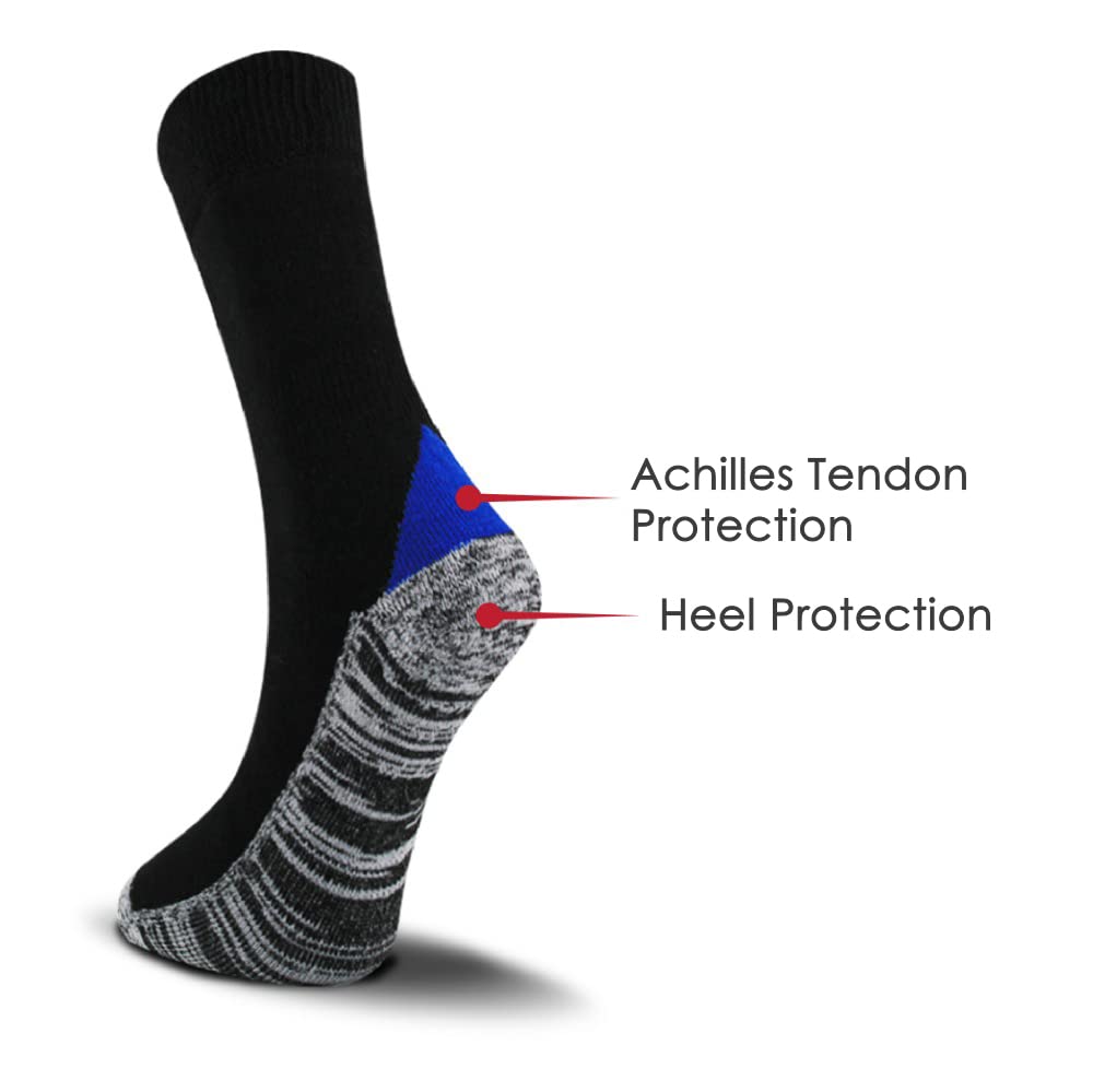 socksberg 6-12 Pairs Cushioned Crew Work Socks for Men | Durable Heavy Duty Mens Work Socks for Steel Toe Boots | Moisture Wicking Men's Reinforced Work Boot Socks | Size 6-12