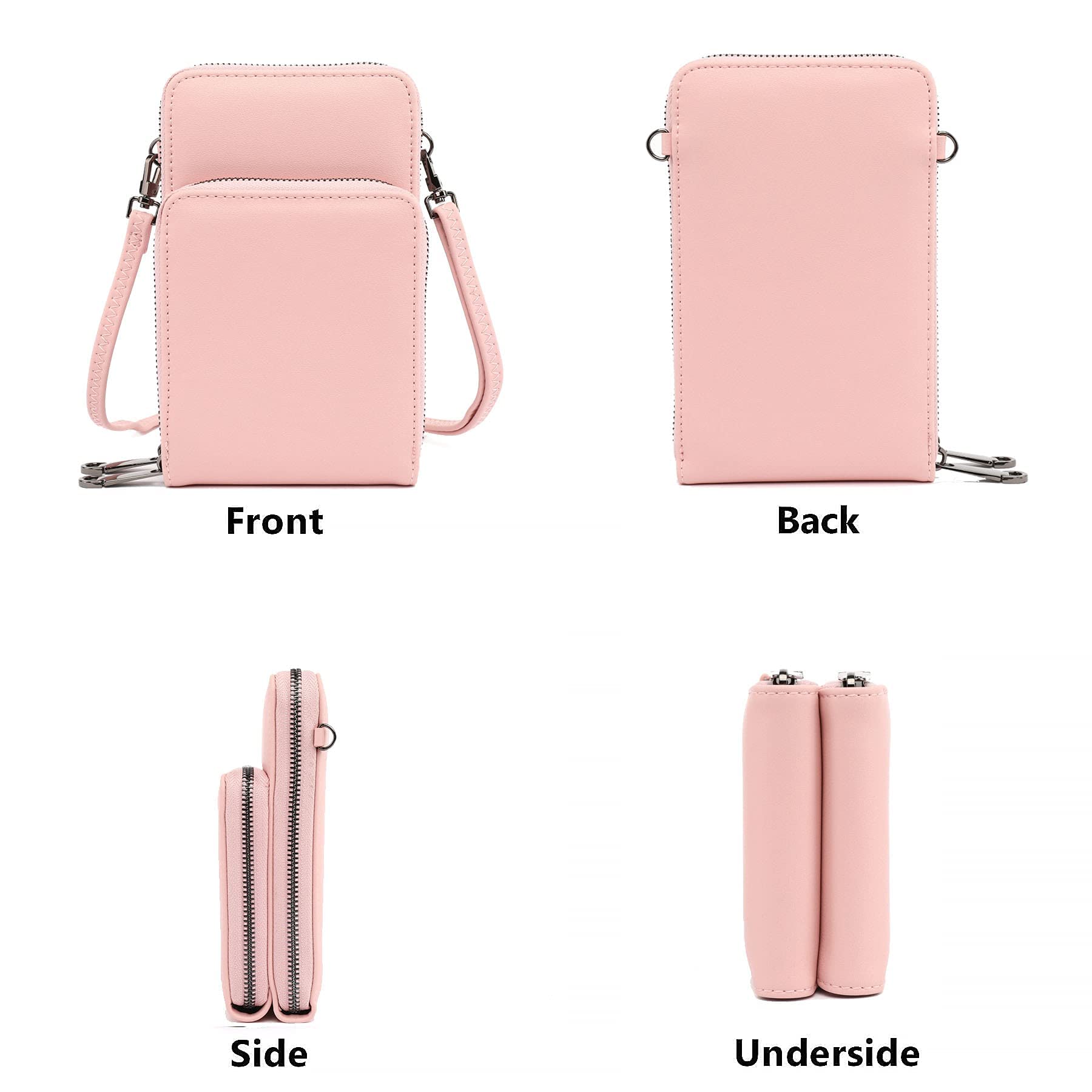Small Crossbody Purse,Vagan Lether Cell Phone Purse for Women, Mini Messenger Shoulder Handbag Wallet with Credit Card Slots (Light Mint)