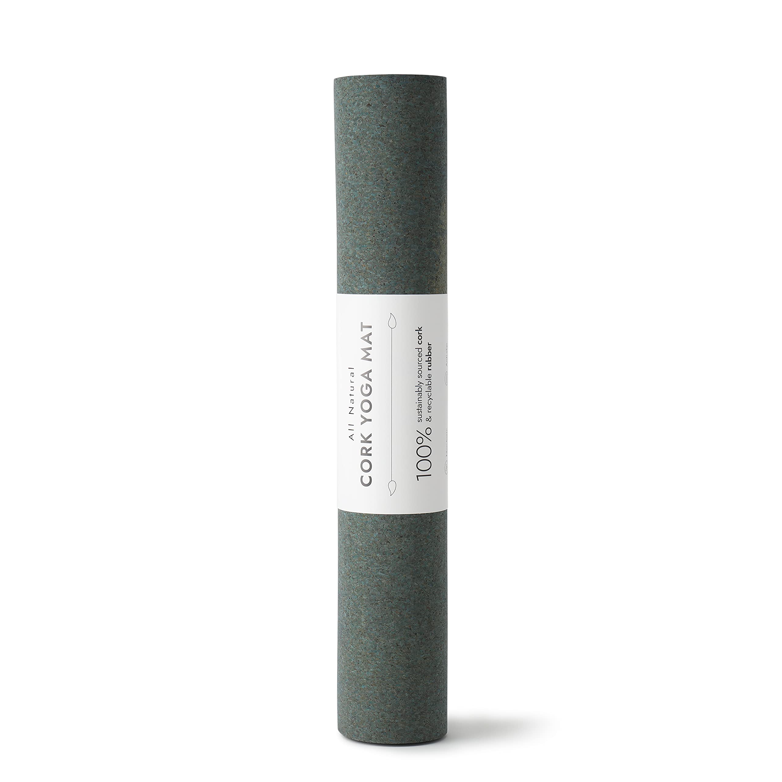 Peaceful Mountain SatoriConcept Cork Yoga Mat with Strap,100% Eco Friendly Cork & Rubber, Lightweight with Perfect Size (72βx24β) and 4mm Thick, Sweat-Resistant, Innovative Exercise Mat for Hot Yoga
