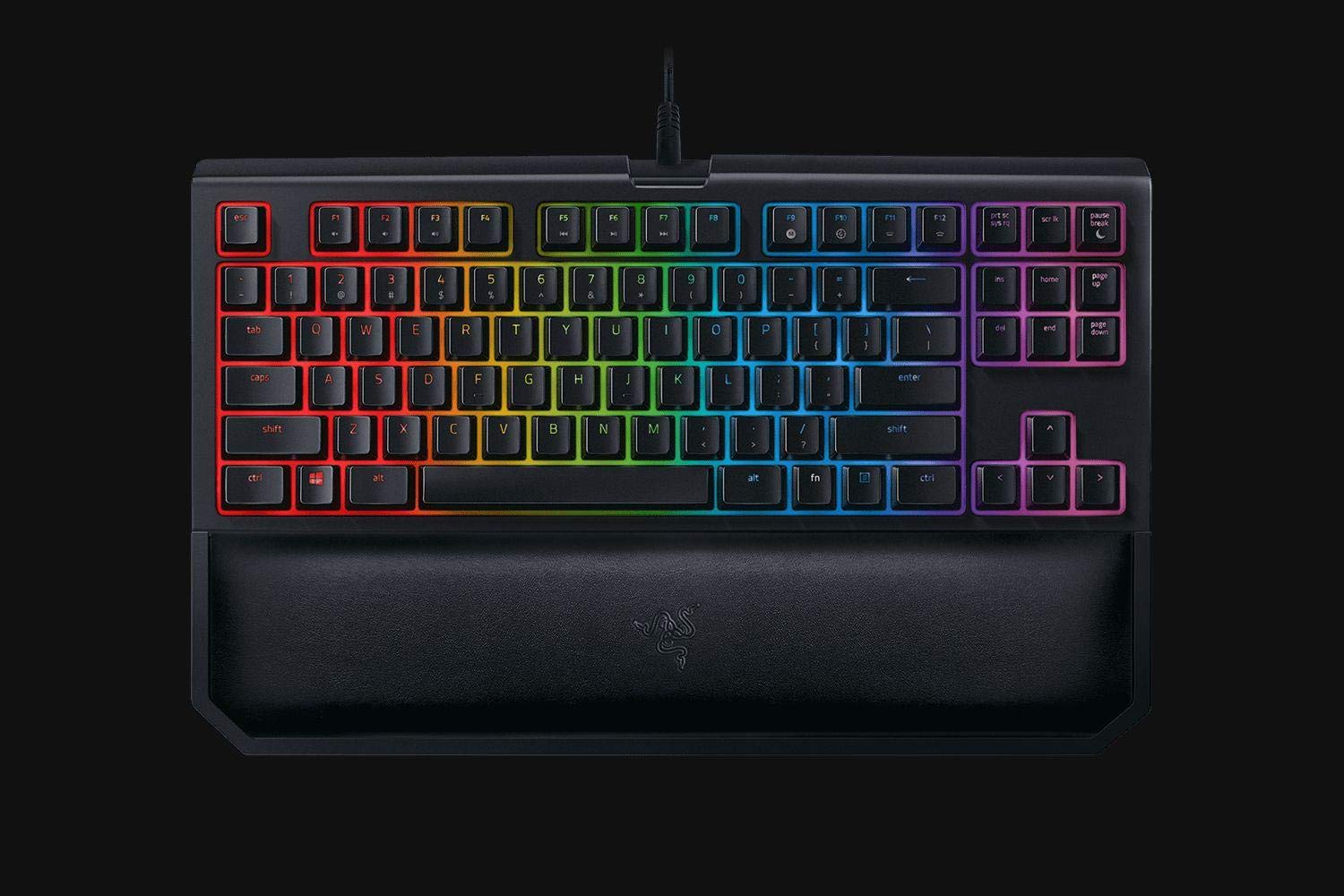Razer BlackWidow TE Chroma v2 TKL Tenkeyless Mechanical Gaming Keyboard: Yellow Key Switches, Linear & Silent, RGB Lighting, Magnetic Wrist Rest, Programmable Macros, Classic Black, Matte (Renewed)