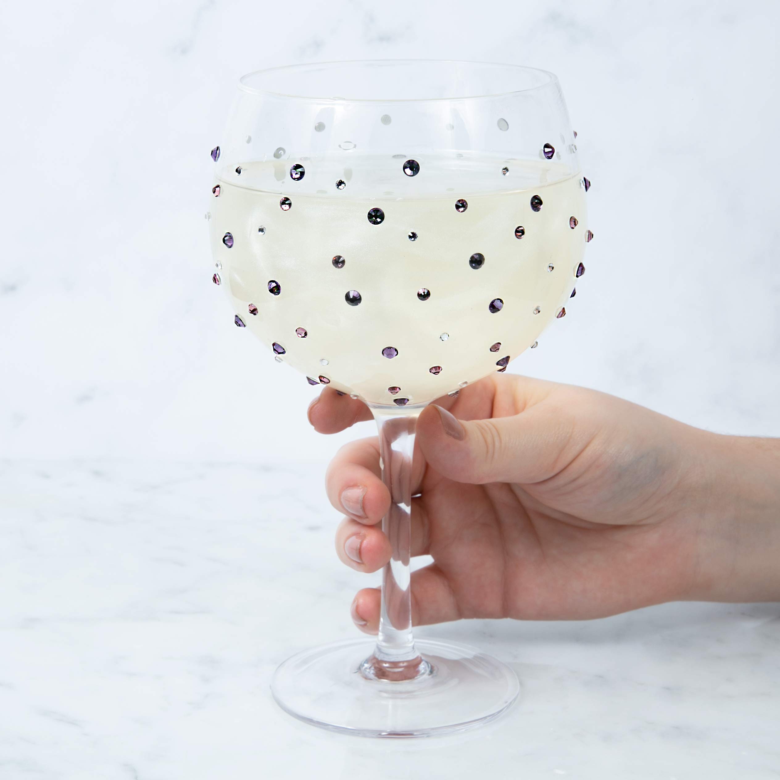 Pavilion Gift Company Amethyst Purple Gem Stones-February Birthday 24 Oz Stemmed Wine Glass