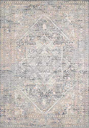 Loloi II Lucia Collection LUC-01 Grey/Sunset 6'-8" x 8'-8" Area Rug