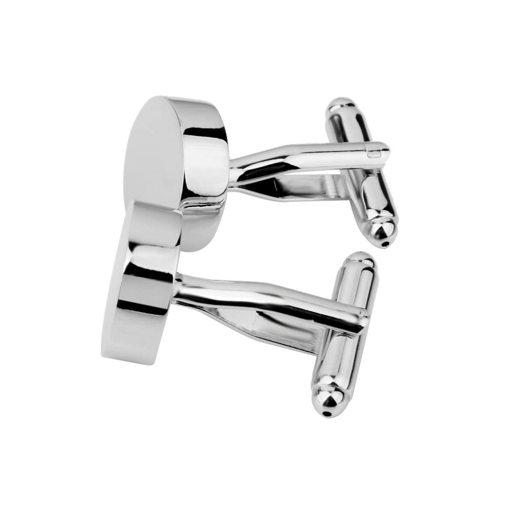 Round Stainless Steel Cufflink for Men Groom Shirt Suit Wedding Cuff Links (Color : A, Size : One Size) (A One Size)