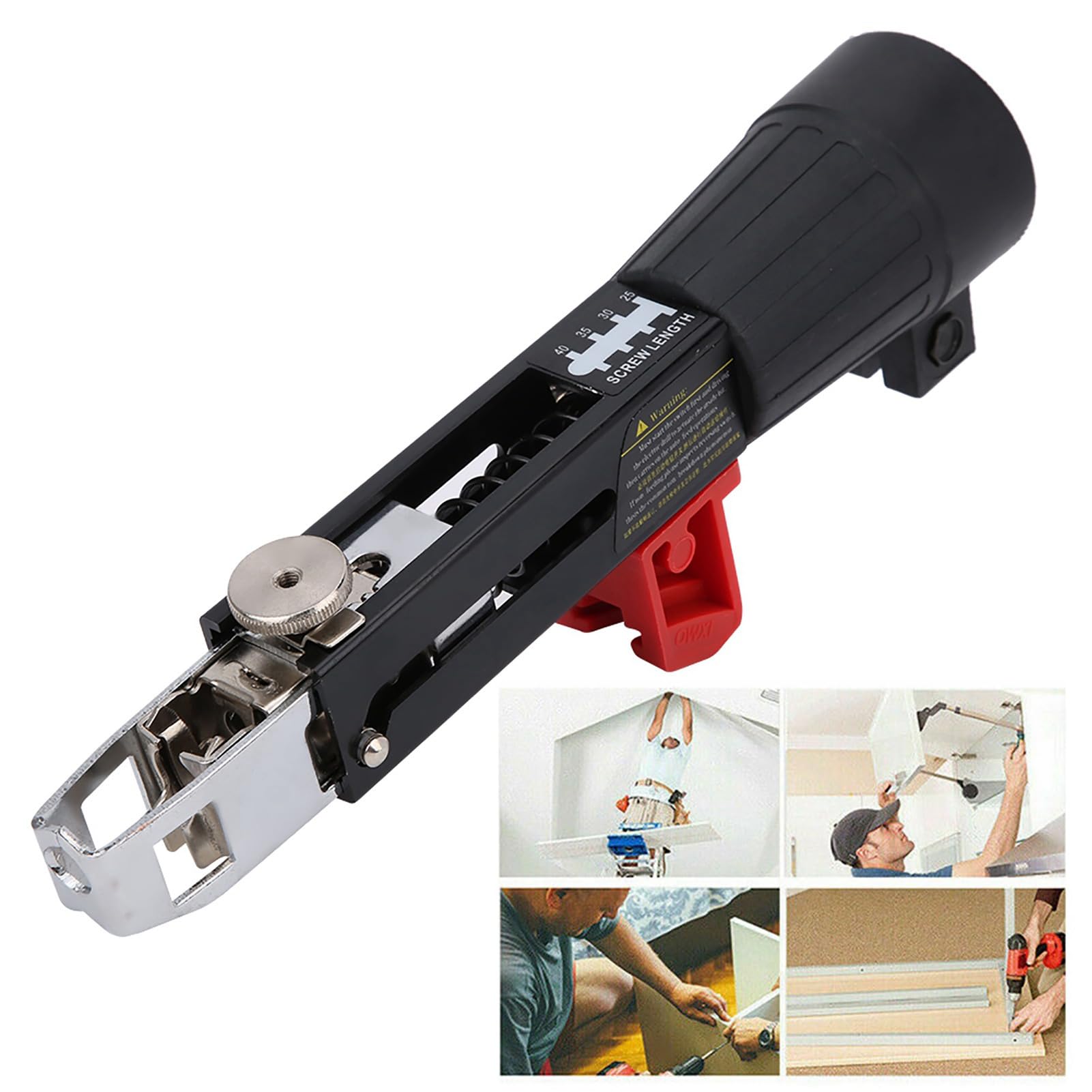 Thincol Screw Drill Chain Adapter for Power Drill Gun, 41mm-46mm Chuck Range Woodwork Rotary Screw Gun Attachment for Drywall Wood Board Ceiling, Nail Gun Collating
