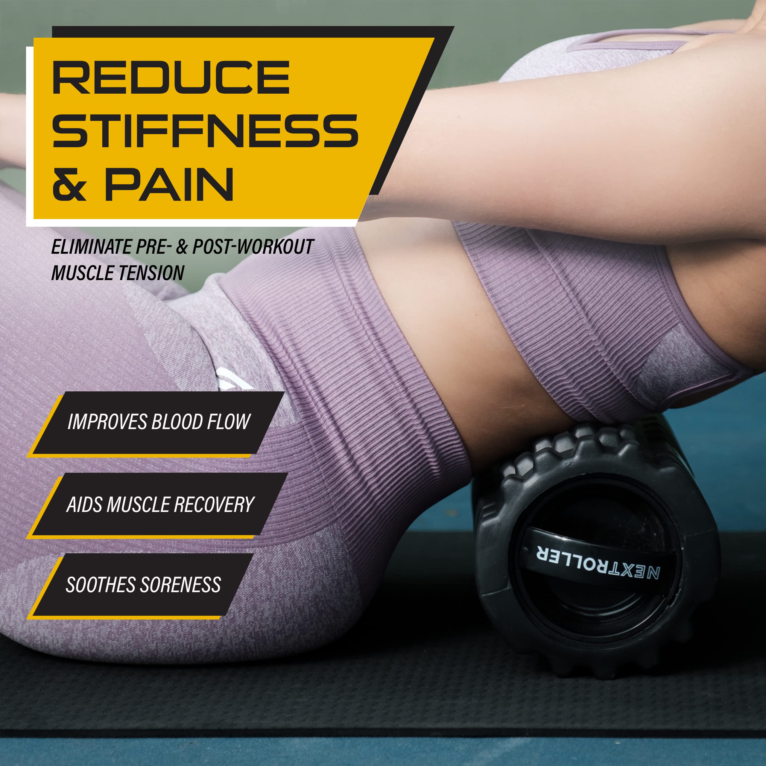 Nextrino Vibrating Foam Roller & InfinityBall Peanut Massage Ball Bundle