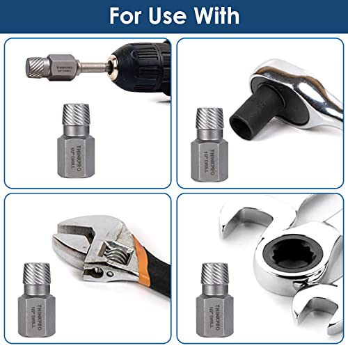 THINKPRO 14PCS Screw Extractor Set, Easy Out Bolt Extractor kit with 3/8" Inch Drive Hex-Head, Multi-Spline Rounded Bolt Remover tool for Removing Damaged Studs, Bolts, Screws