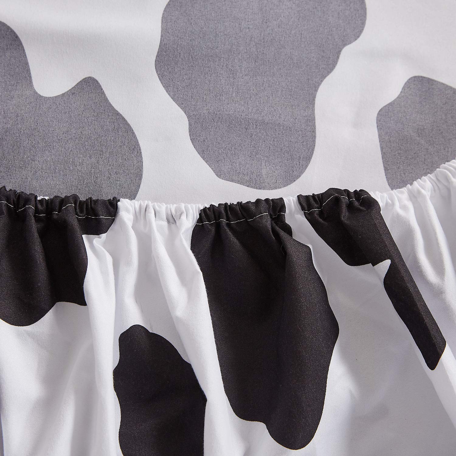 Mengersi Cow Kids Sheet Set Twin Size - Bed Sheets - Black White Cow Sheets - Deep Pockets - 1 Fitted Sheet, 1 Flat, 1 Pillow Case - 3 Piece