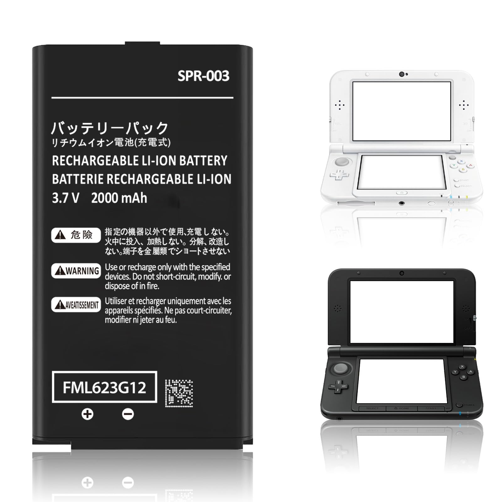 Soseieiu CTR-003 Replacement Battery for Nintendo 2015 Old 3DS 2DS NEW2DSLL Gaming Console,New Upgrade 0 Cycle Battery for Nintendo Switch Game Console 1300mAh/3.7V