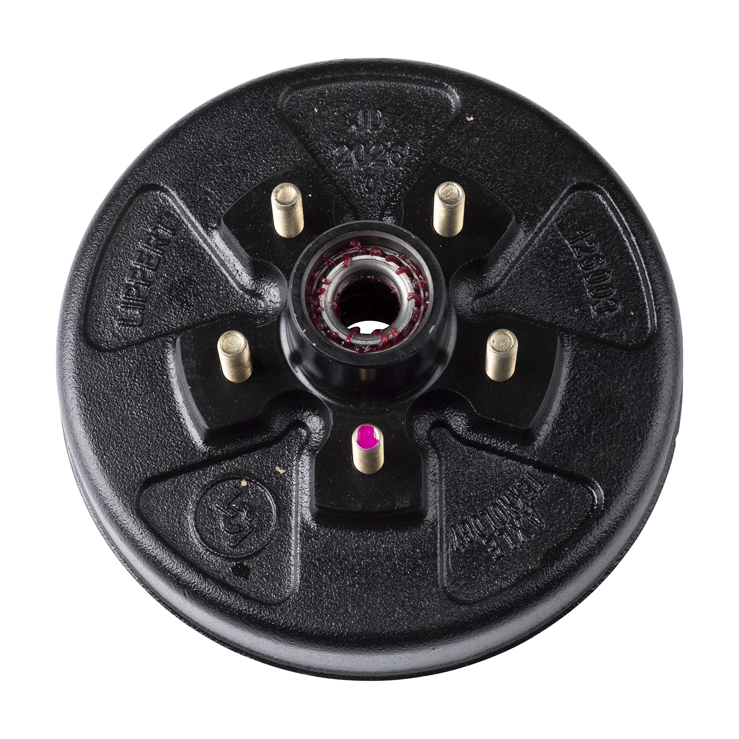 Lippert Replacement 10" Brake Hub Drum Assembly for RVs with 3,500 lb. Axle; 5 on 4.5" Bolt Pattern; 1/2" Studs; Fully Assembled with Bearing Cones, Seals, Grease, Limited 1-Year Warranty - 814200