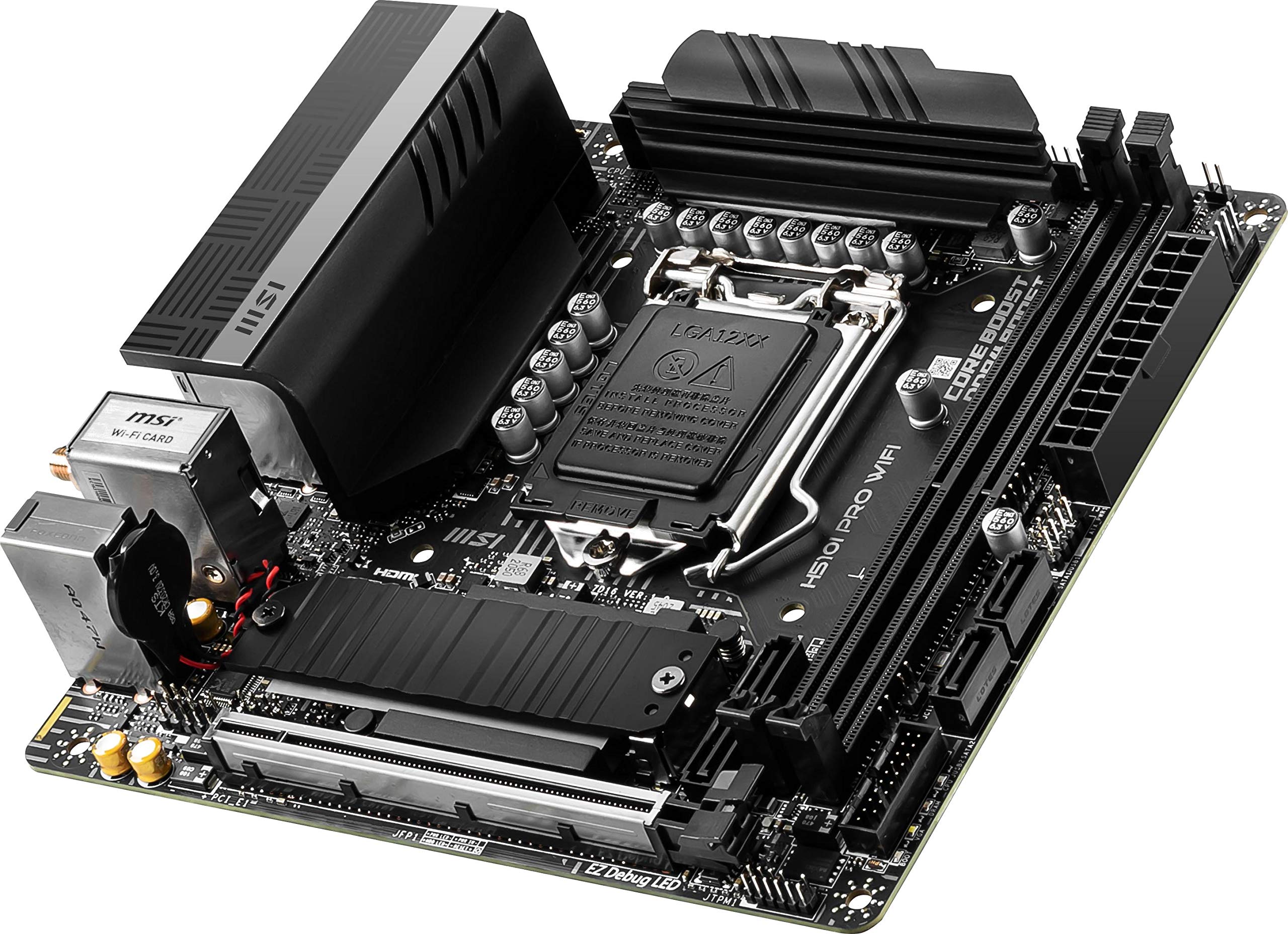 MSI H510I PRO WIFI ProSeries Motherboard (Mini-ITX, 11th/10th Gen Intel Core, LGA 1200 Socket, DDR4, PCIe 4, M.2 Slot, USB 3.2 Gen 2, 2.5G LAN, HDMI/DP, WiFi 6E)