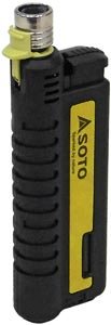 SOTO Pocket Torch - Refillable Extended Torch Lighter with Telescoping Burner Head, Electronic Ignition, Strong Wind-Resistant Butane Lighter for Candles, Grill, BBQ, Fireplaces, Camping, and more
