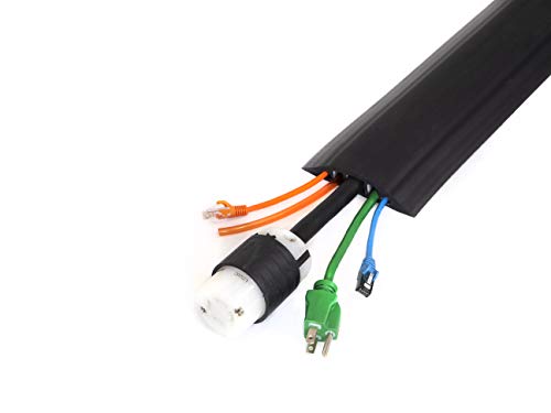 Line Boss 3-Channel Wire Hider, Cord Protector and Cable Organizer for Industrial Cable Management, 4.5 in. X 5 ft., Black, 6500-5C