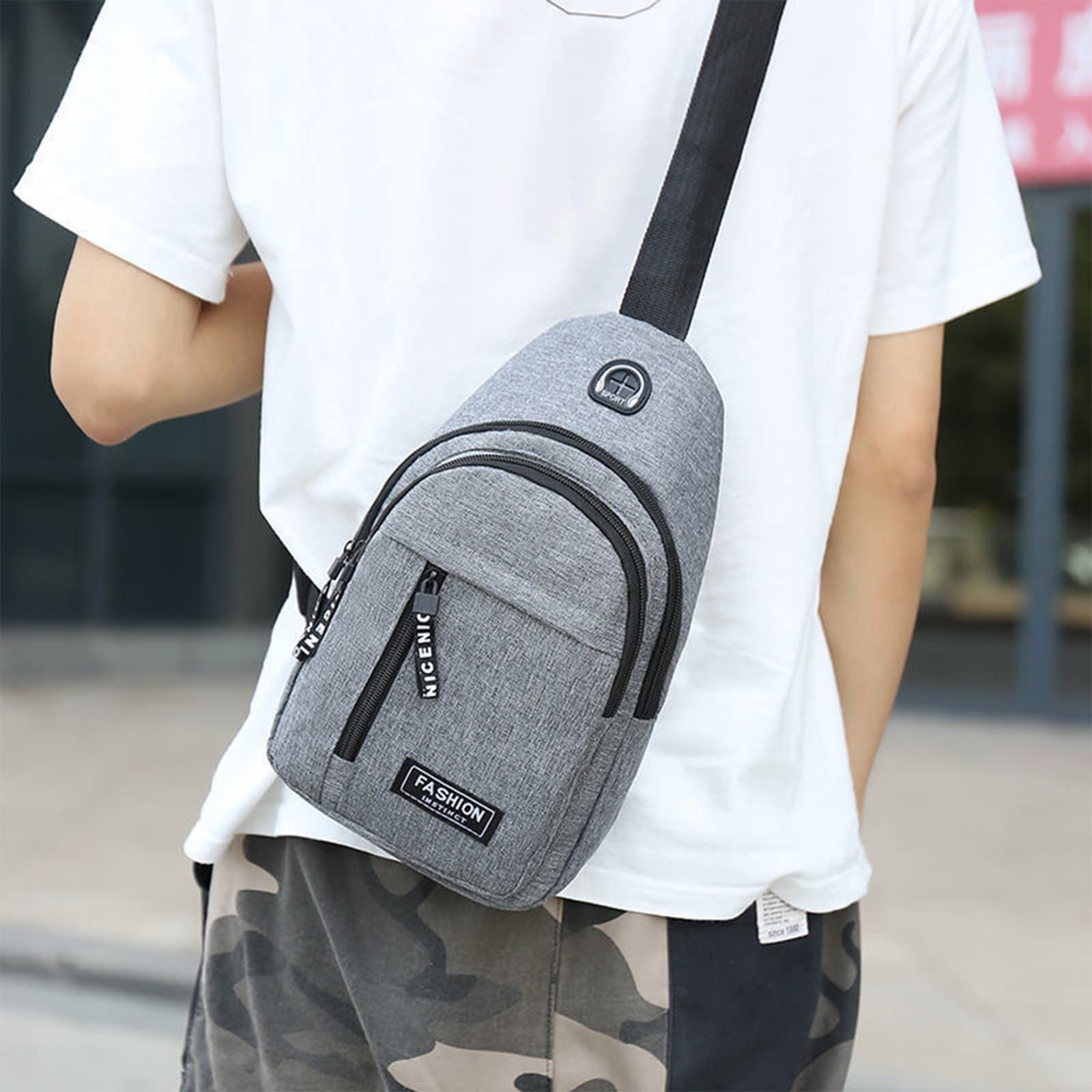 Multipurpose Strap Bag - Crossbody Backpack With Headphone Hole Hiking Backpack Shoulder Bag For Men & Women