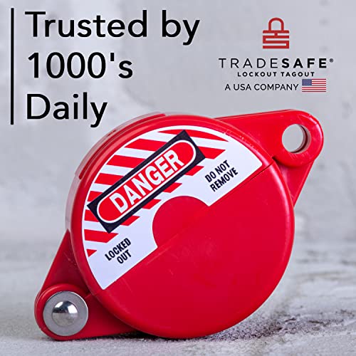 TRADESAFE Gate Valve Lockout - 2 Pack Valve Lockout Device for 1 inch to 2-1/2 inch Diameter Valve Handles, OSHA Compliant Lockout Tagout Valve for Professional and Industrial Use