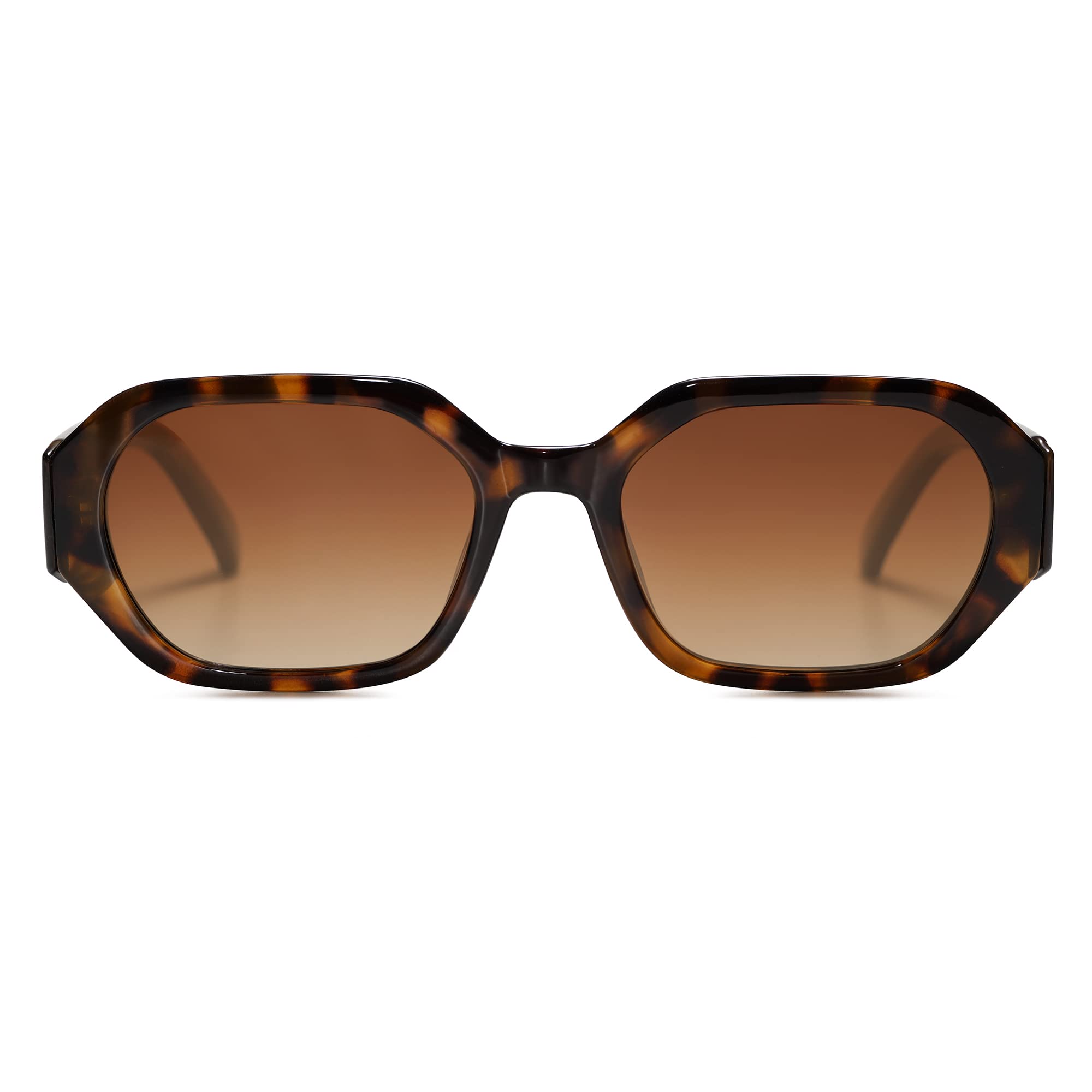 SOJOS Polarized Sunglasses For Women Retro Rectangle Womens Sun Glasses Trendy Narrow Square 90s Shades SJ2232 Tortoise Brown Lens