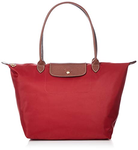 Longchamp 1899 089 Preage Tote Bag, Shopping Bag, Nylon/Leather, Compatible with B4 Size, Can Store a PC, Rouge [Parallel Import]