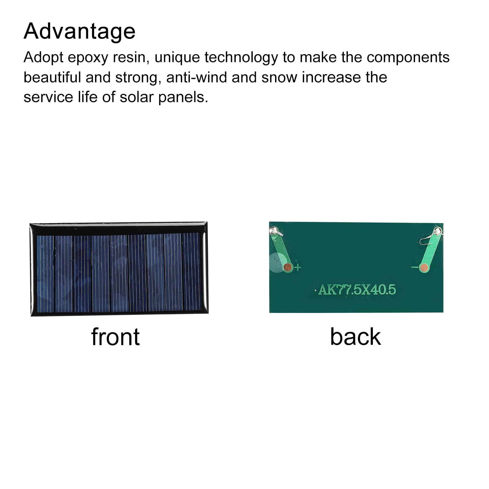 MECCANIXITY Mini Solar Panel Cell 4.5V 80mA 0.36W 77.5mm x 40.5mm for DIY Electric Power Project Pack of 2