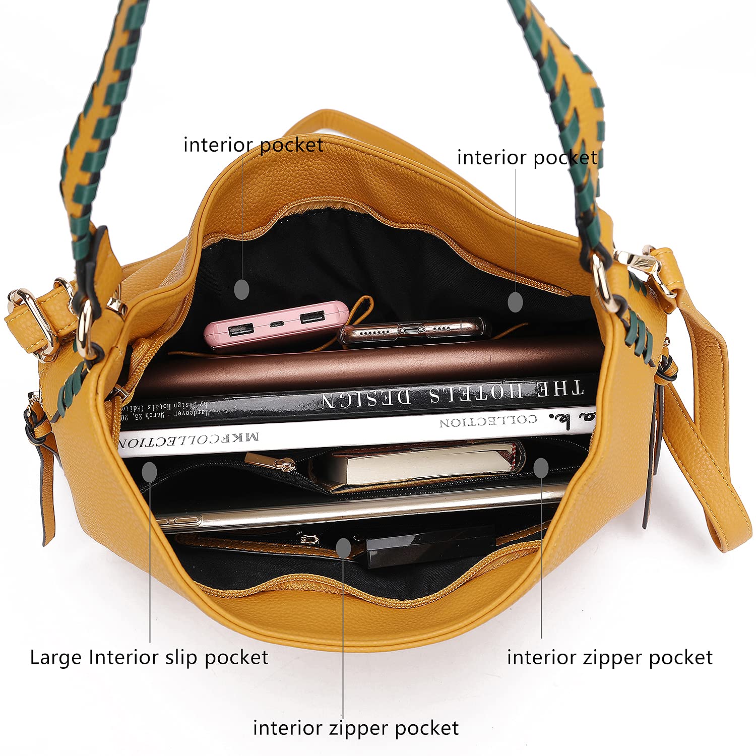 MKF Collection Hobo Purses for Women β Soft PU Leather Handbag Womens Hobo Shoulder bag β Fashion Top Handle Pocketbook Pewter