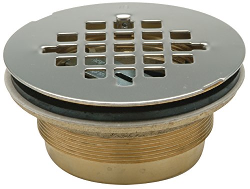 Zurn FD2275-BR2 Brass No-Caulk Shower Stall Drain with Stainless Steel Strainer, 2"