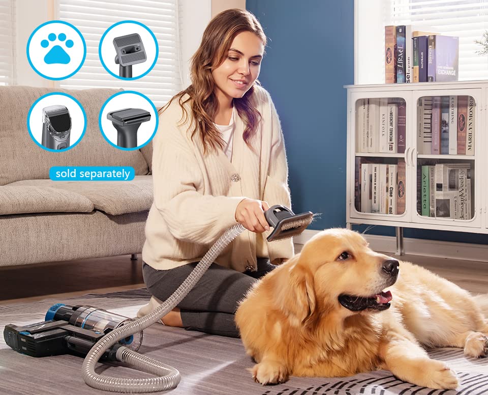 Proscenic P11 Cordless Cleaner, 450W Stick Vacuum with 25000pa Powerful, Touch Screen, Removable Battery, 3 Adjustable Suction Modes for Hardfloor/Carpet/Pet Hair, Gray
