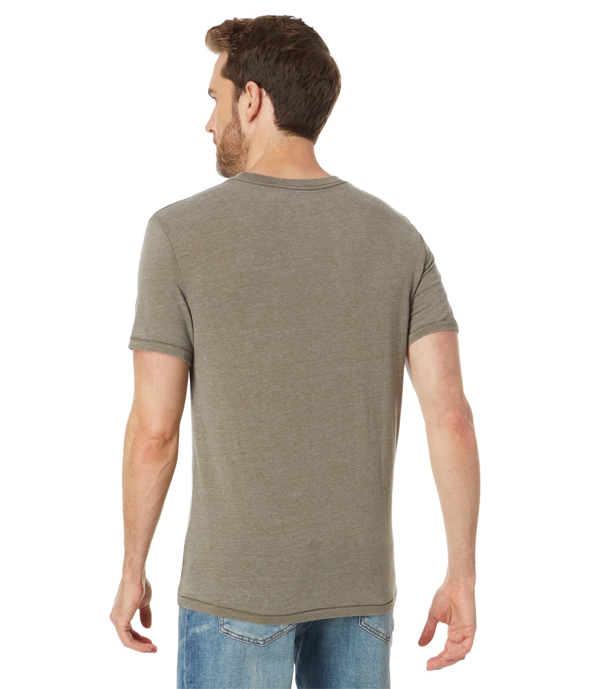 Lucky Brand mens Venice Burnout V-neck Tee T Shirt, Dark Olive, X-Large US