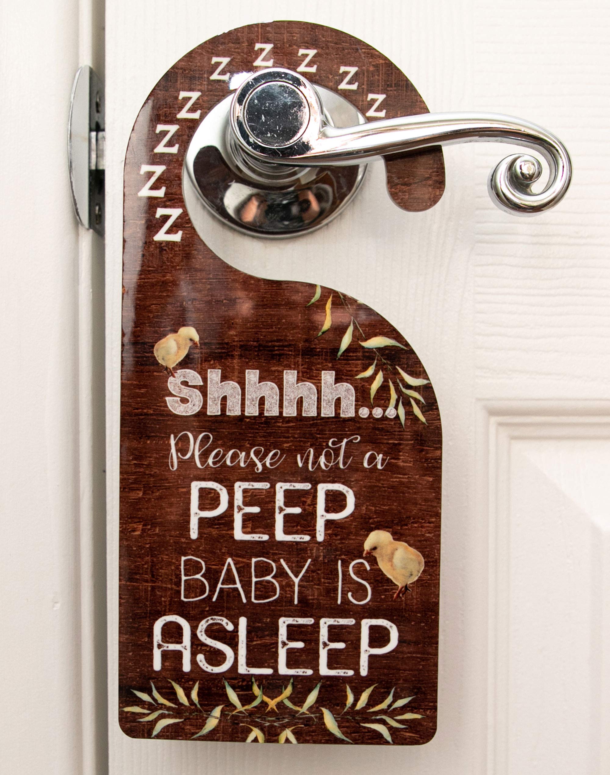 Mumsy Goose Baby Sleeping Sign - Baby is Asleep Door Knob Hanger