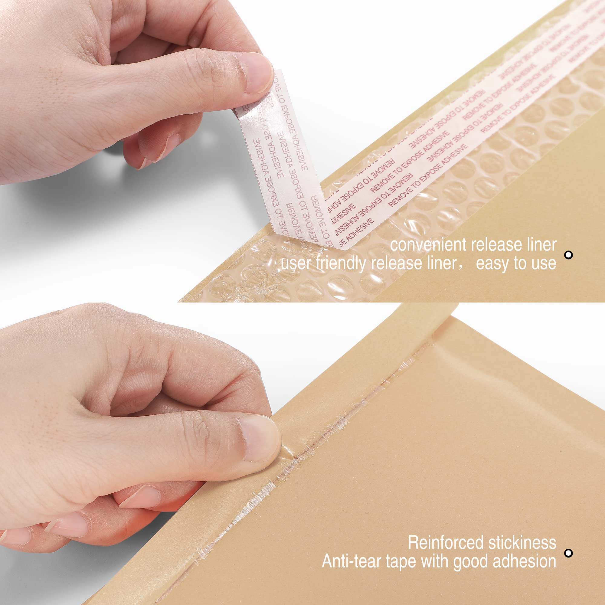 Metronic Kraft Bubble Mailer 4x8 Inch 50 Pack, Strong Adhesion Padded Envelopes, Tear Resistant Bubble Envelopes, Self Sealing Mailing Envelopes, Packaging for Small Business, Bulk #000 Brown