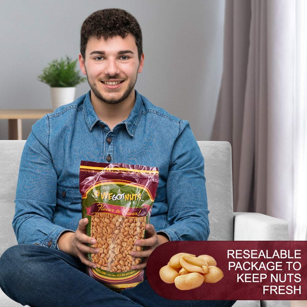 Roasted Unsalted Peanuts 5 Pounds (80oz) By We Got Nuts – Premium Quality Kosher Peanut – Healthy & Natural Rich Flavor Snack – Great For DIY Homemade Peanut Butter – Air-Tight Resealable Bag Package