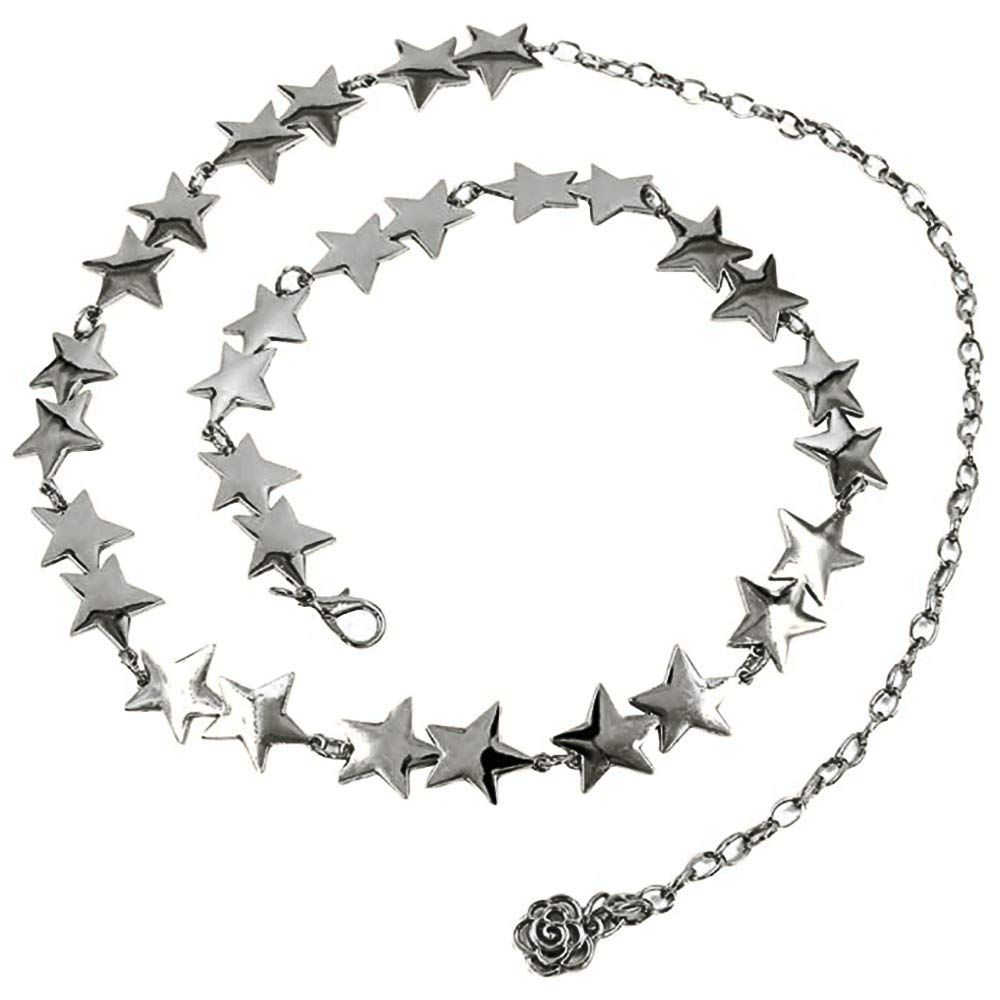 Nanxson Women's Metal Chain Waist Belt Skinny Belt Sweater Jeans Dress Belt (43in,Silver-190)