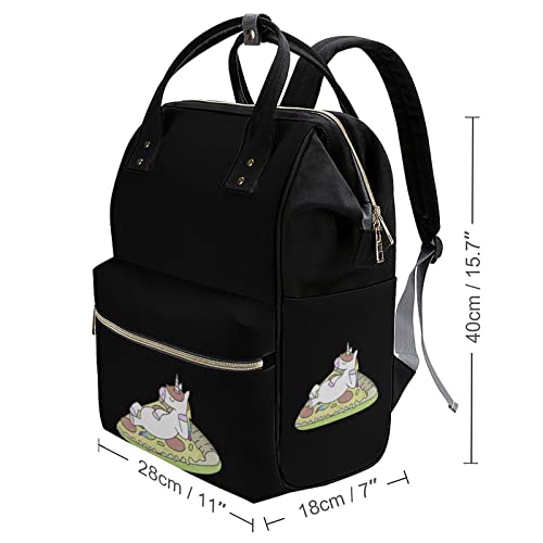Unicorn Pizza Waterproof Mommy Bag Diaper Bag Backpack Multifunction Large Capacity Travel Bag