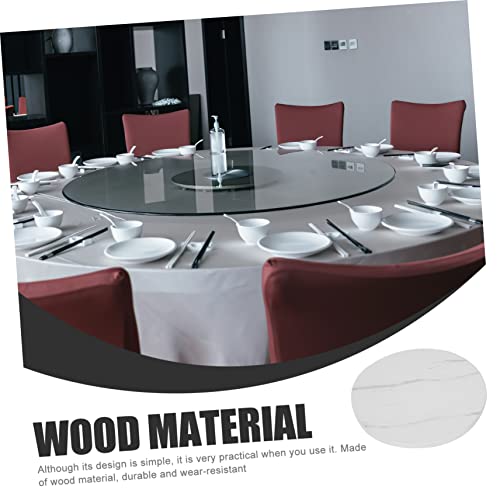 Yardwe Table Turntable Spices Turntable Round Kitchen Organizer Turntable Organizer grazing Tray Susan Cupboard Susan Organizer Seasoning Pot Rack Wood Planks Dining Table to Rotate White