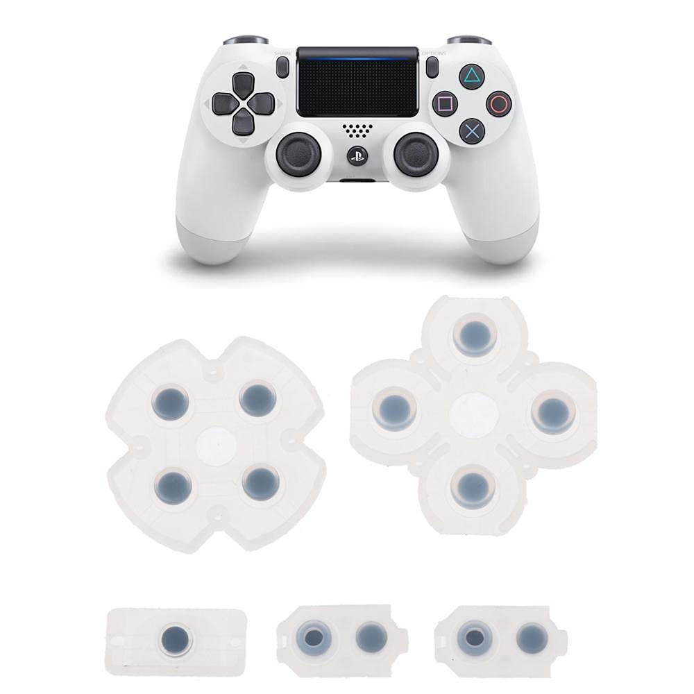 MMOBIEL Rubber Silicone Conductive Button Pad Set for PlayStation 4 Dualshock 4 Controller JDS050 / 055 Incl. (+) Screwdriver