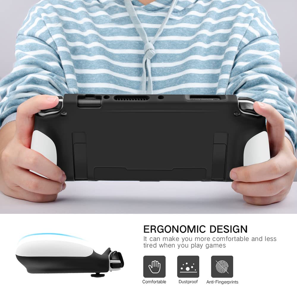 Protective Case for Switch OLED(Not Fit in OLED Dock),Switch OLED Hand Grip Cover Case,Ergonomic Silicone Grip with Soft TPU for Switch OLED,Switch OLED Handheld Mode Protector Case(White)