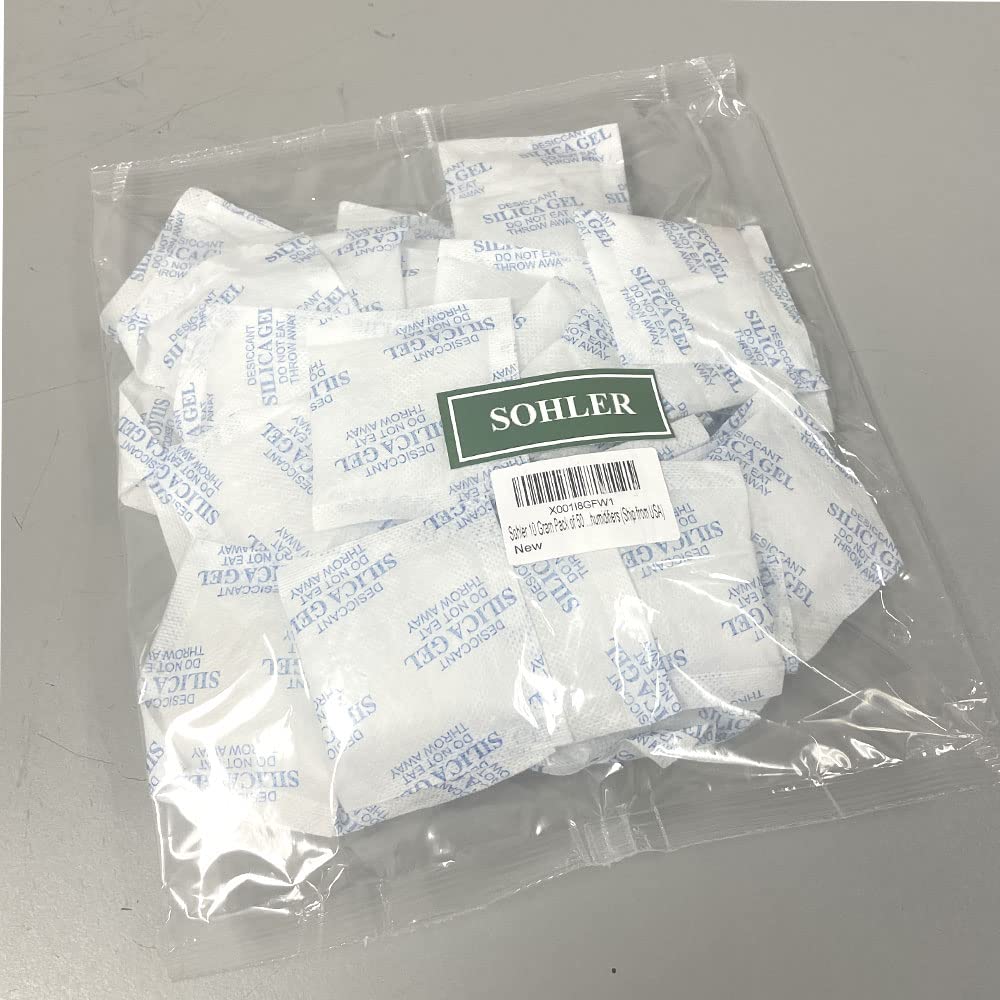 Sohler Premium Silica Gel Desiccant Packs 10 Gram 50 Packets Drying Agent Moisture Absorbers Dehumidifiers for Storage Food Clothes Tools
