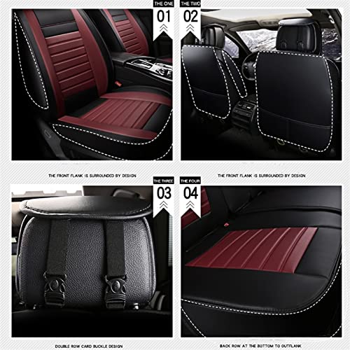 SMANNI Universal Leather auto seat Covers for DS All Models DS5 DS4 DS DS3 DS4S DS6 car Styling car Accessories auto Cushion (Color : Black red SE)