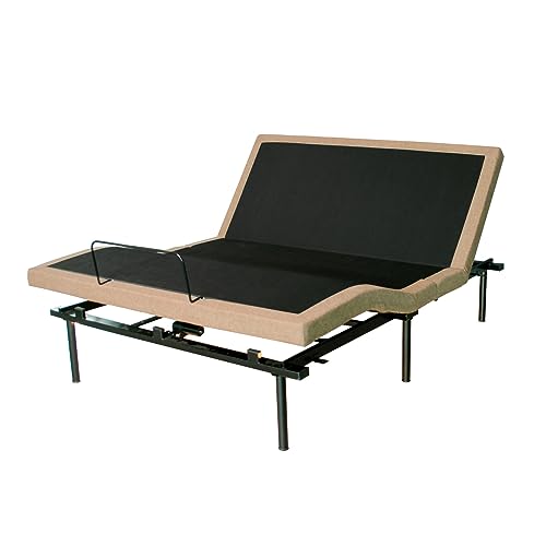 LCVXYERQ Electric Adjustable Bed Base, Ergonomic Upholstered Full Size Bed Frame with Upgraded Motors and Wireless Remote Control, Independent Head and Foot Incline