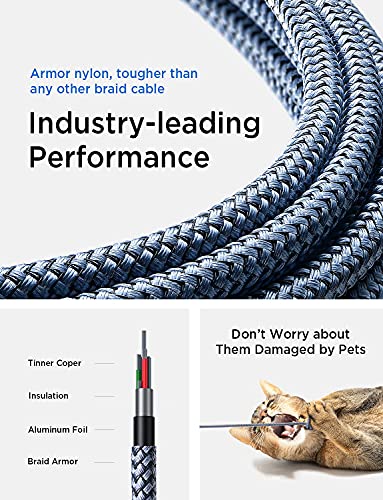 LISEN MFi Certified iPhone Charger Cable (6.6ft), [Never Rupture] Lightning Cable 2.4A Fast Charging iPhone Cord Compatible with iPhone 11 Pro/Xs Max/XR/XS/X/8/8 Plus/7/6/6 Plus/SE/5/5S