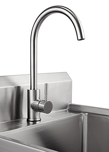 TRINITY EcoStorage Stainless Steel Freestanding Single Bowl Utility Sink for Garage, Laundry Room, and Restaurants, Includes Faucet, NSF Certified, 49.2-Inch by 21.5-Inch by 24-Inch, Chrome