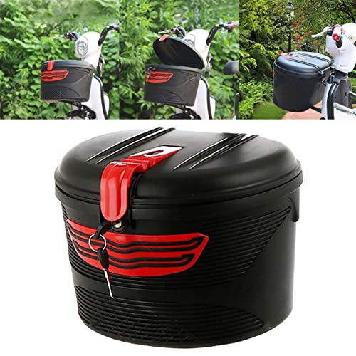 RYPPLE Bike Basket Electric Bicycle Mountain Bike Front Hanging Plastic Storage Basket with Lock Bike Accessories