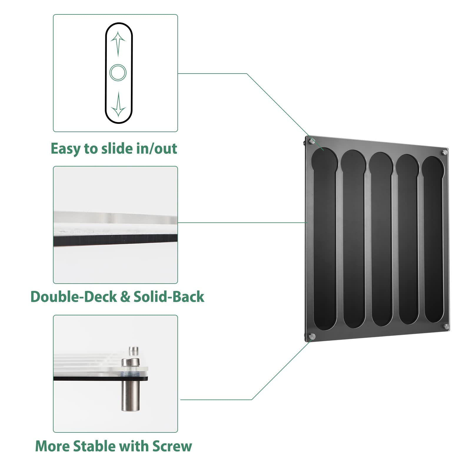 Pemtow Coffee Pod Holder Organizer Compatible With Nespresso Vertuo Capsules, Double-Deck Acrylic Vertuoline Pod Storage for Wall, Holds 30 Pods(Capsules Not Included)