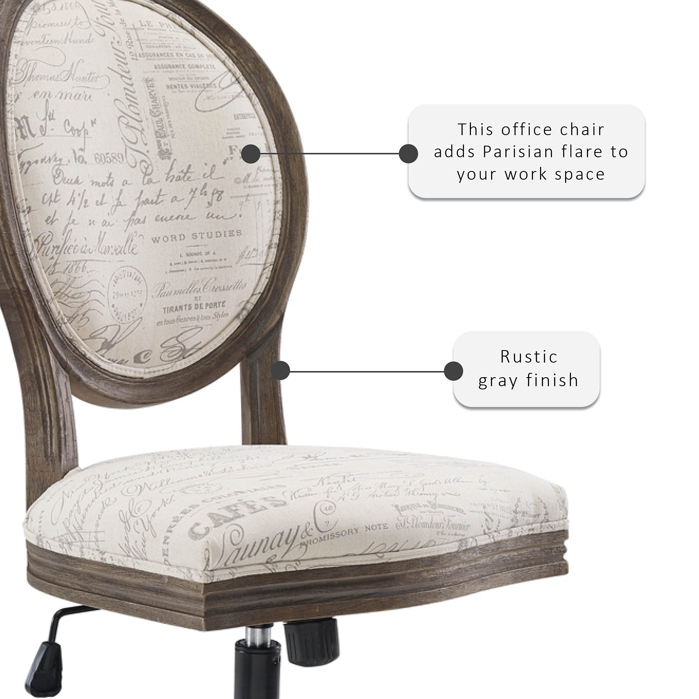 Linon Home Décor Brea Script Office Chair, White